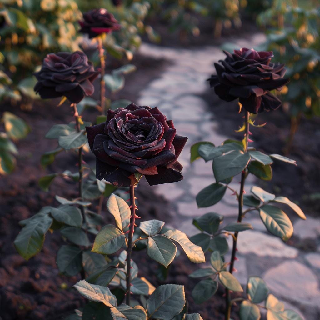 100 Seeds Rosa Black Baccara - Deep Black-red Hybrid Tea Rose, Velvety ...