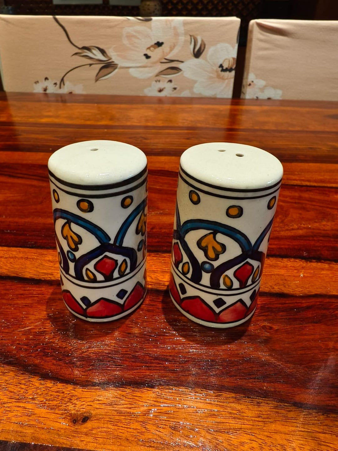 AG Hand-painted Tall Ceramic Salt & Pepper Shakers – Multicolor ...