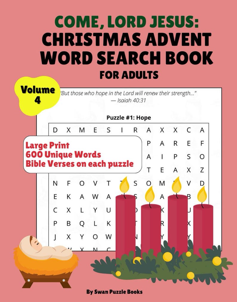 Come, Lord Jesus: Advent Word Search Book | Volume 4 | Large Print Word ...