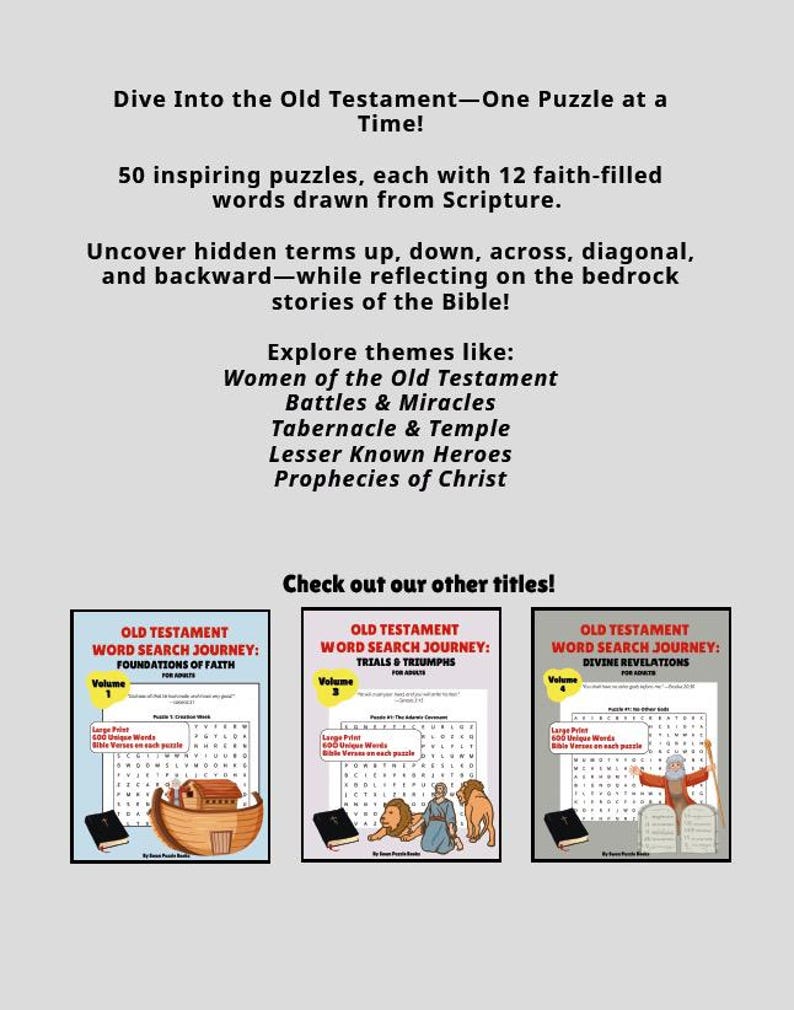 Old Testament Word Search Journey: Heroes & Hidden Truths | Large Print ...