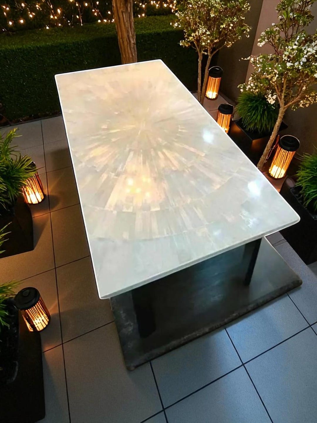 Selenite Crystal Dining Table: Modern Gemstone Centerpiece - Etsy