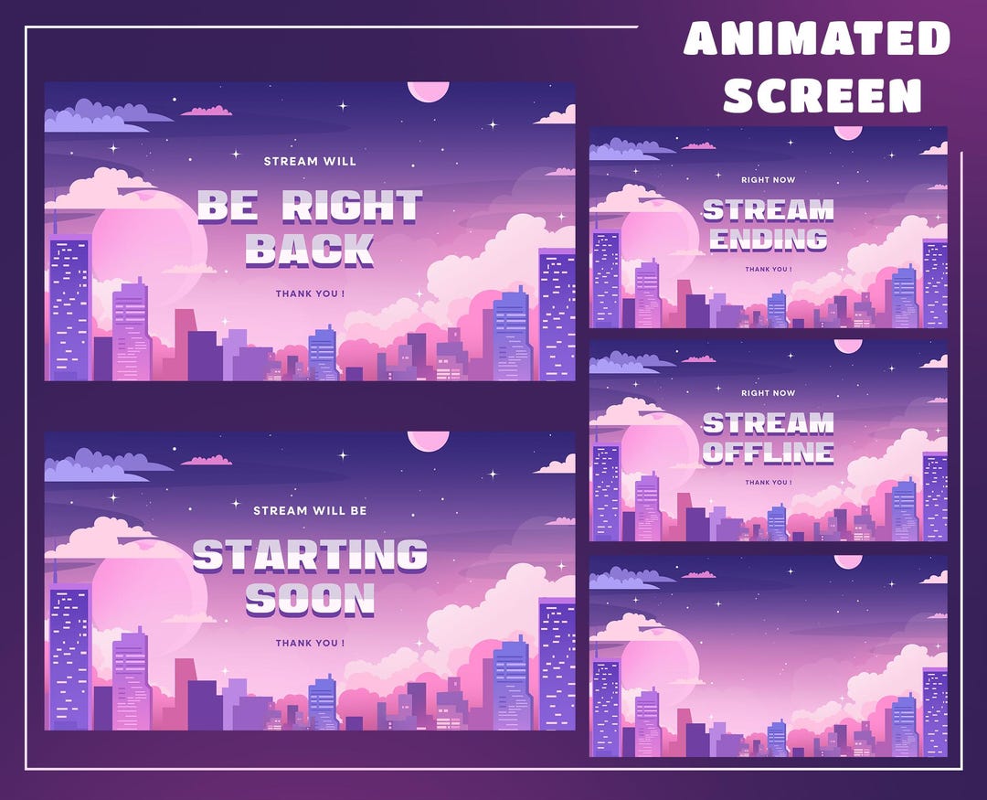 Moonlit Metropolis Stream Screen Overlay for Streamers – Fully Animated ...
