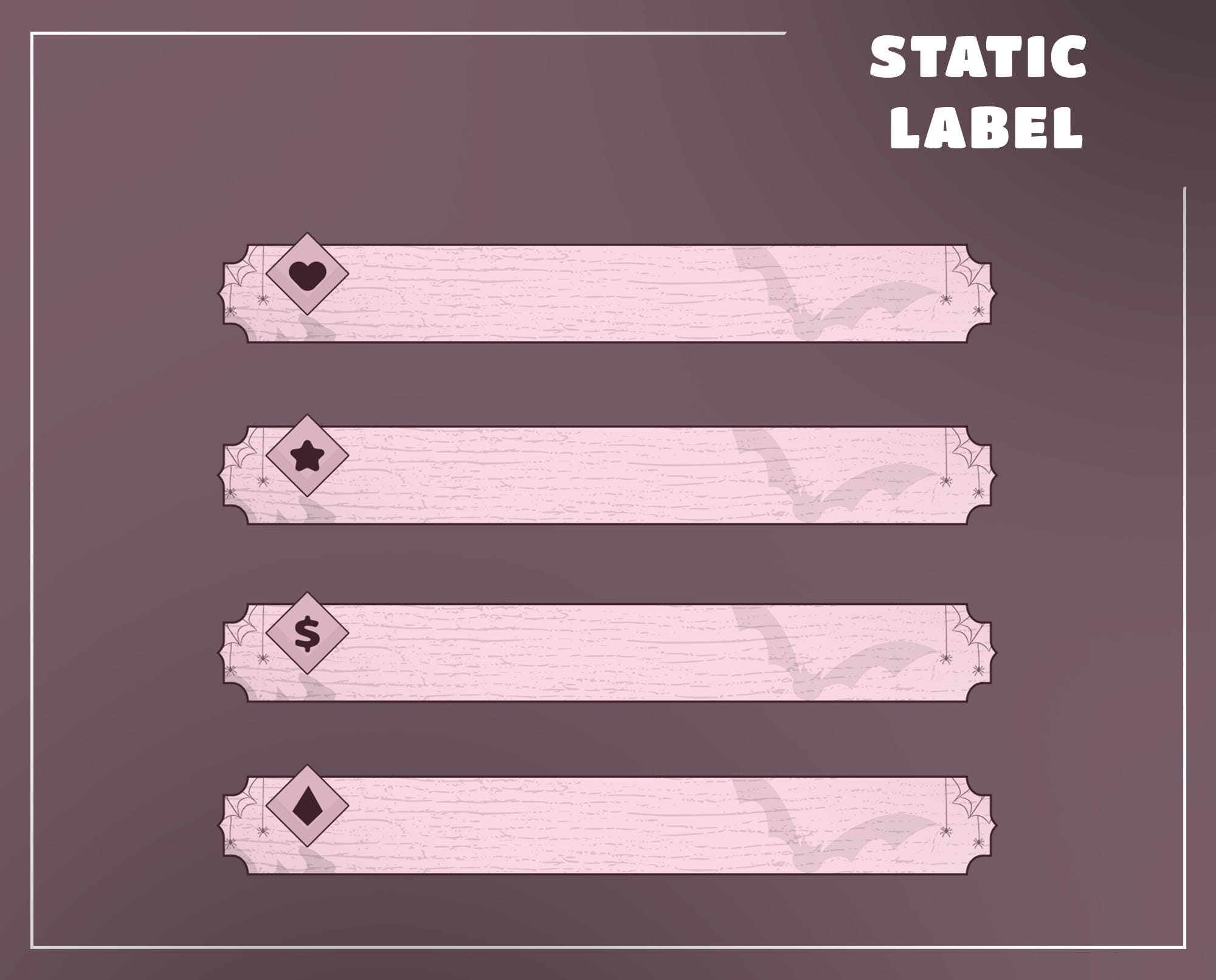 Pink Bat Stream Overlay, Pink Gothic Animated Stream Overlay Package ...