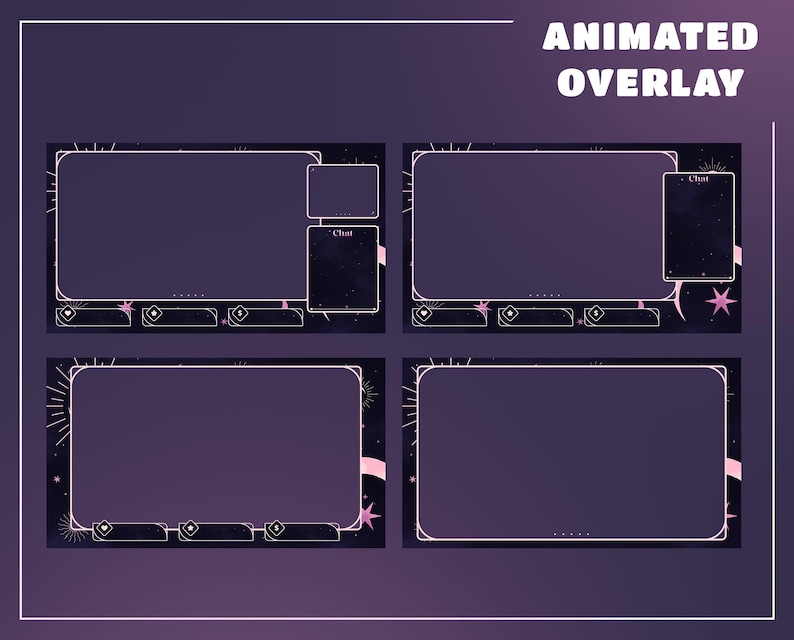 Animated Starlight Stream Overlay: Celestial Twitch Screens (digital ...