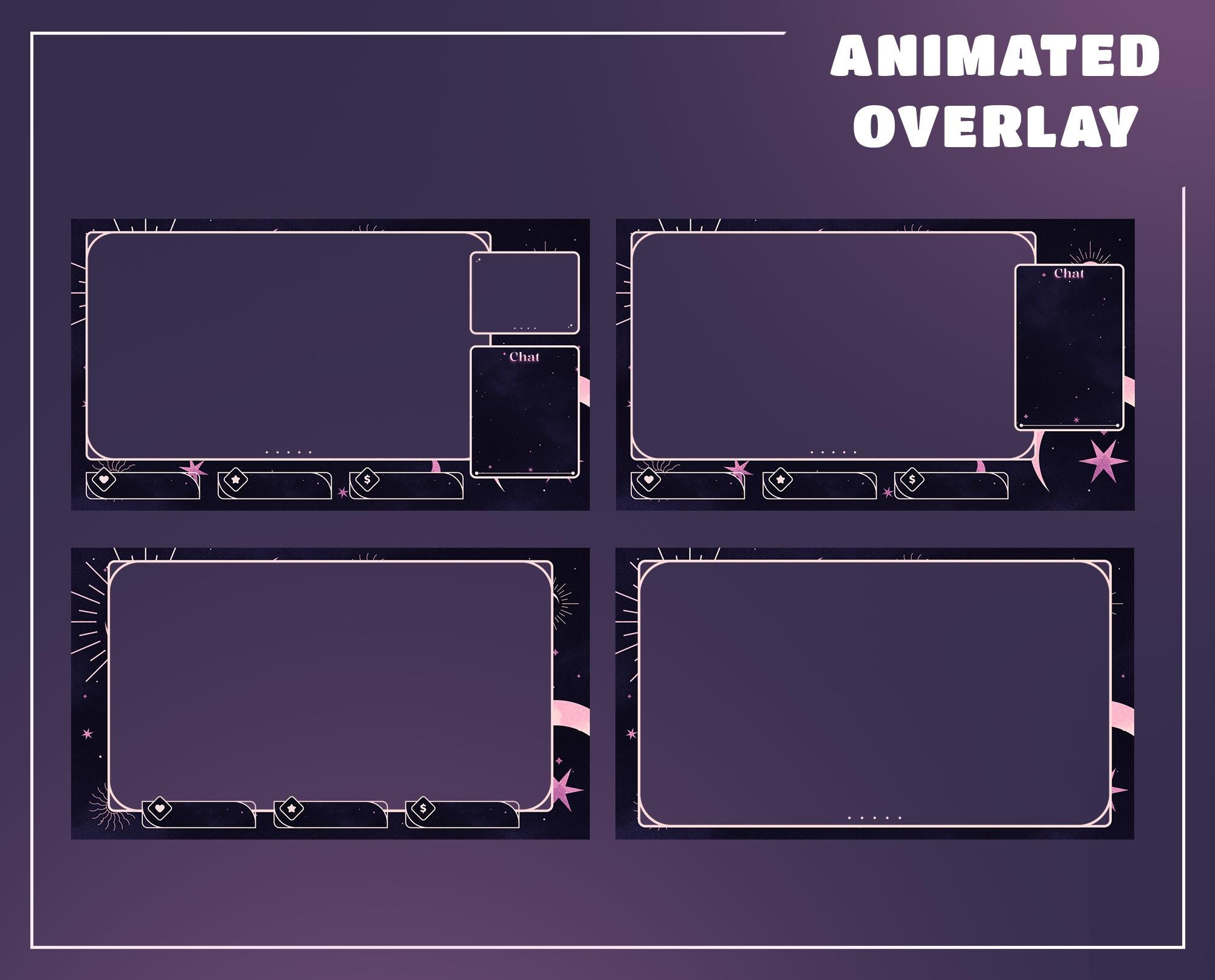Animated Starlight Stream Overlay: Celestial Twitch Screens (digital ...