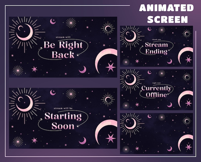 Animated Starlight Stream Overlay: Celestial Twitch Screens (digital ...