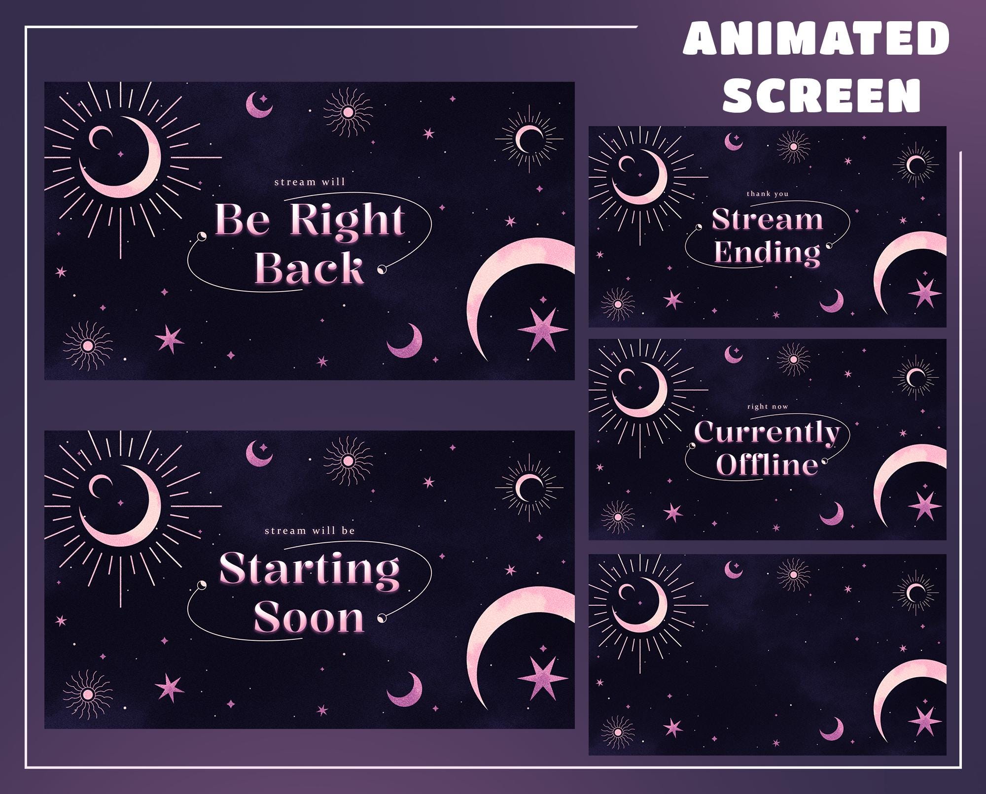 Animated Starlight Stream Overlay: Celestial Twitch Screens (digital ...