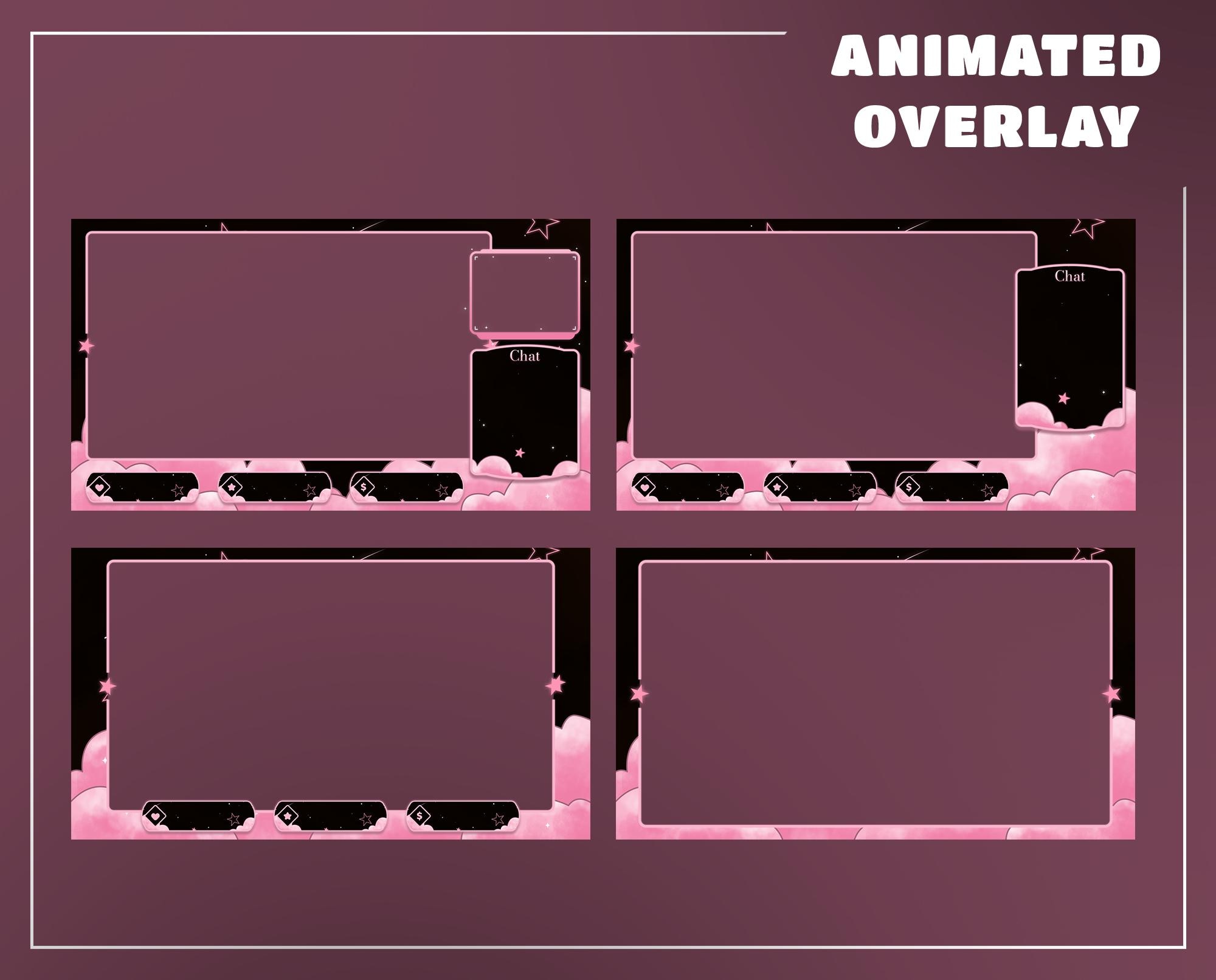 Starlit Clouds Stream Overlay for Streamers – Fully Animated + Setup ...
