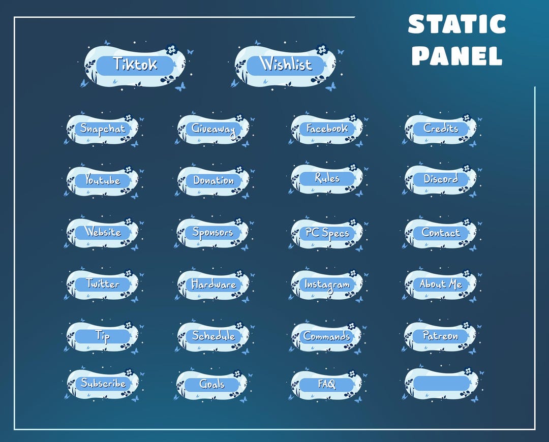 Butterfly Garden Stream Panel Overlay for Streamers – Pastel Stream ...