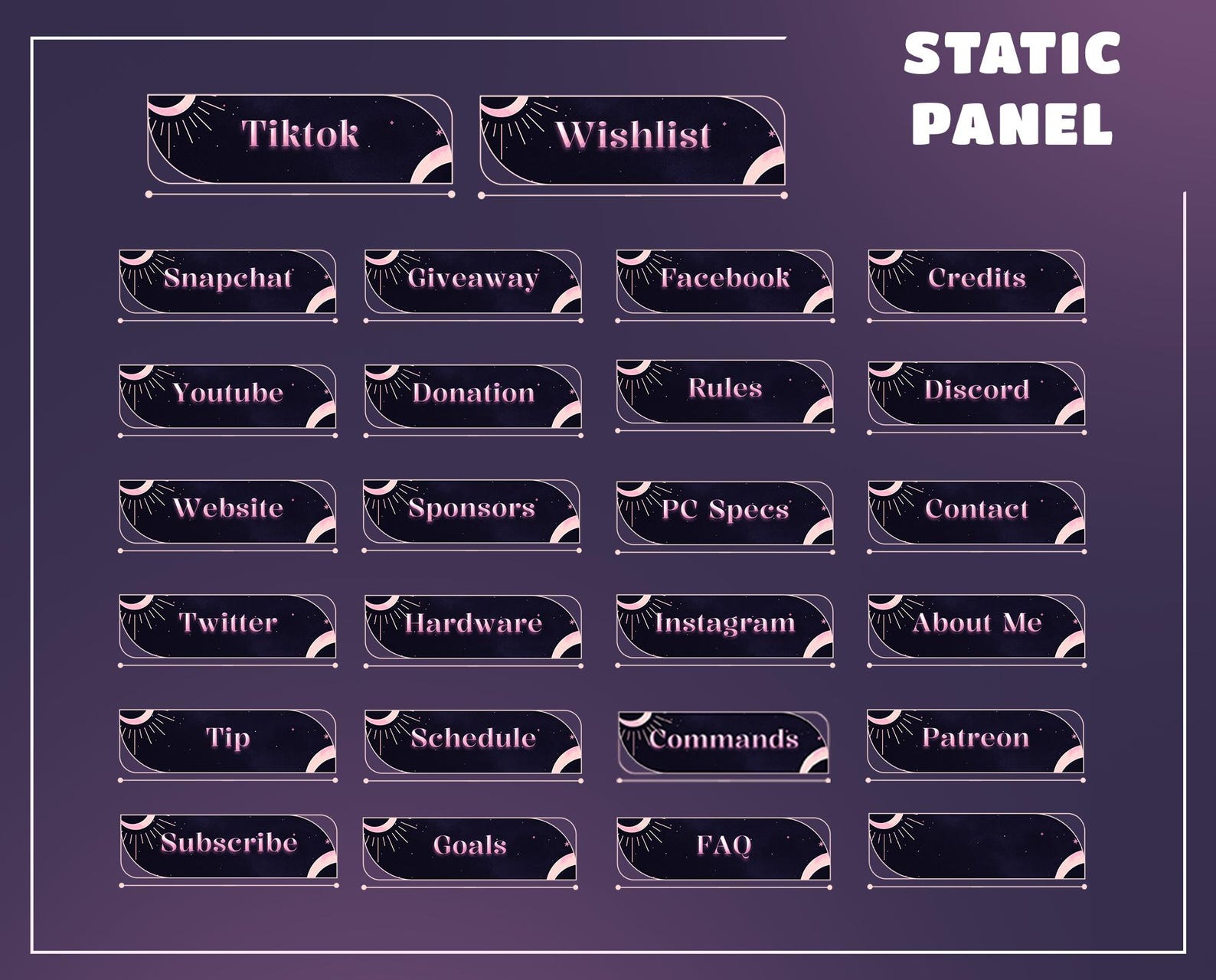 Animated Starlight Stream Overlay: Celestial Twitch Screens (digital ...