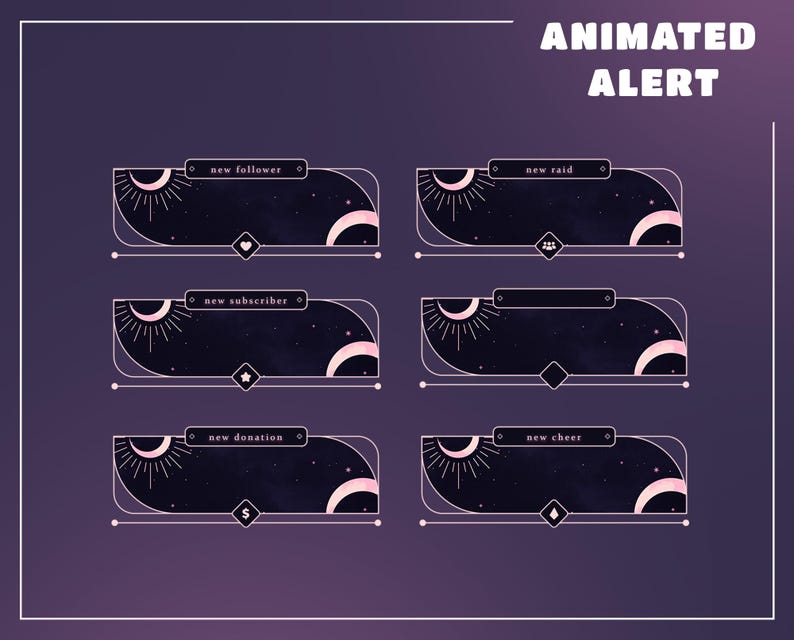 Animated Starlight Stream Overlay: Celestial Twitch Screens (digital ...
