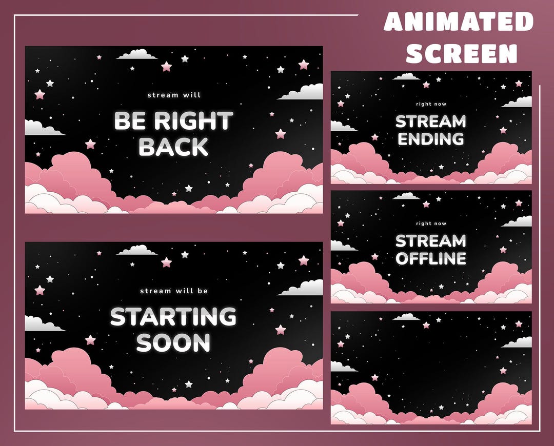 Pink Starlight Stream Screen Overlay for Streamers – Fully Animated ...