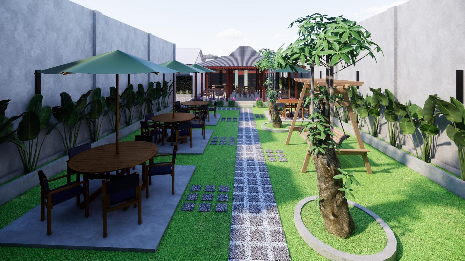 Custom Outdoor Restaurant Design, Outdoor Garden Café Patio Design ...