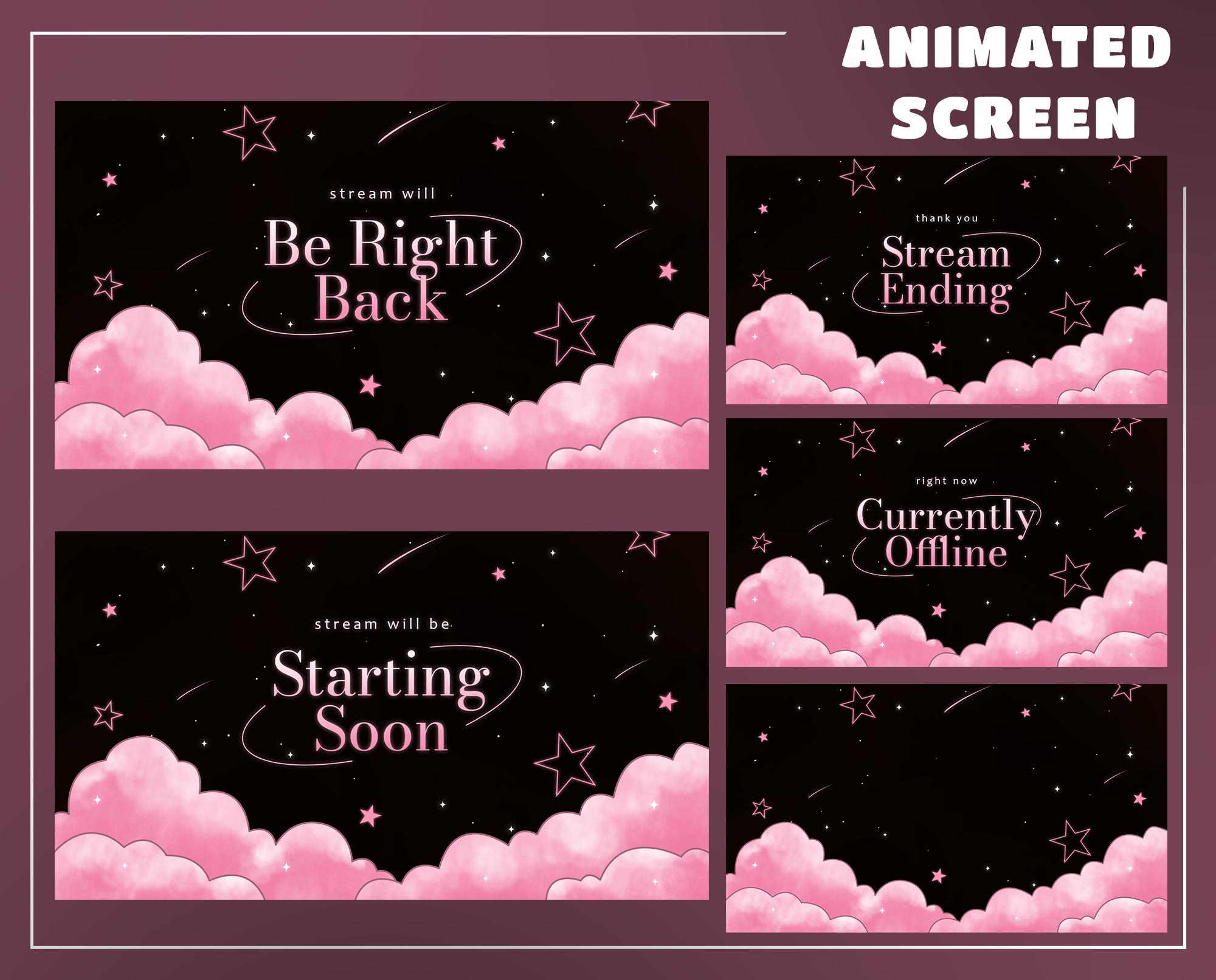 Starlit Clouds Stream Overlay for Streamers – Fully Animated + Setup ...