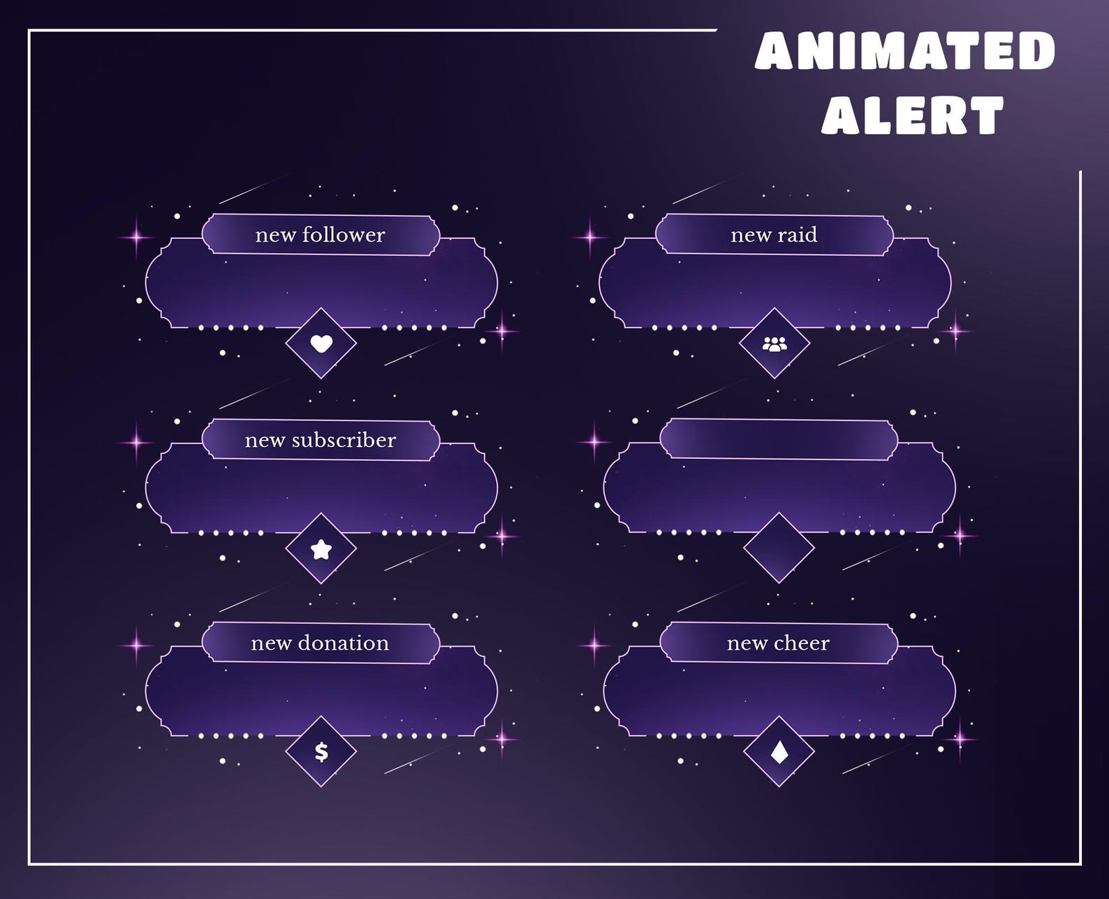 Purple Nightscape Stream Overlay for Streamers – Fully Animated + Setup ...