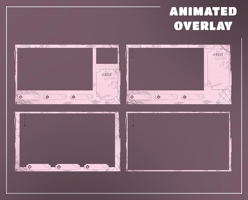 Pink Bat Stream Overlay – Animated Halloween Twitch Package (digital ...