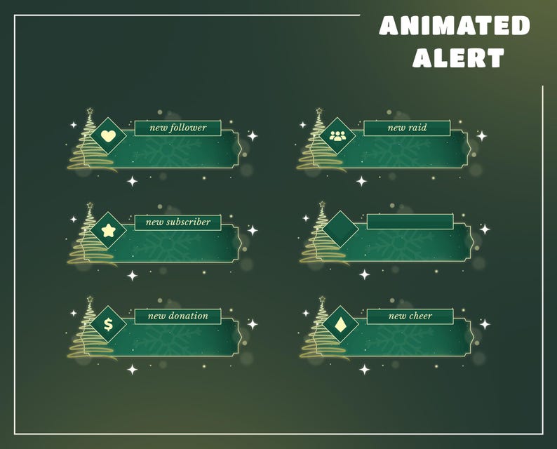 Golden Christmas Animated Stream Overlay – Festive Vtuber Package ...
