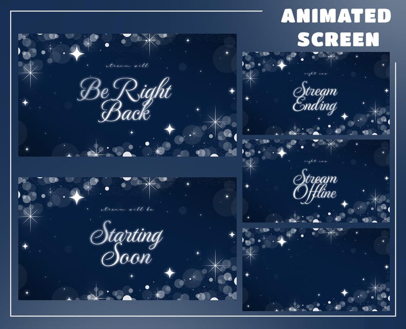 Animated Starlit Stream Overlay – Sparkle Twitch Vtuber Design (digital ...