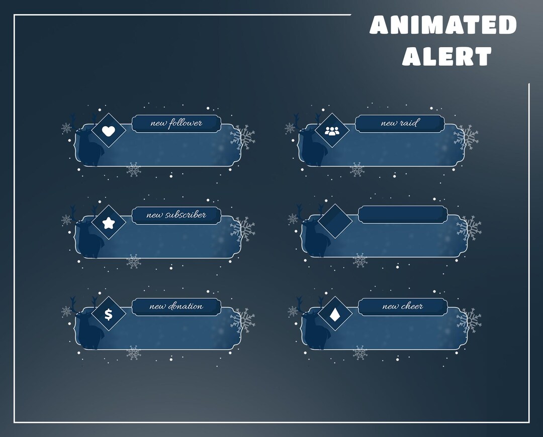 Animated Winter Stream Alert Overlay – Blue Christmas Design (digital ...