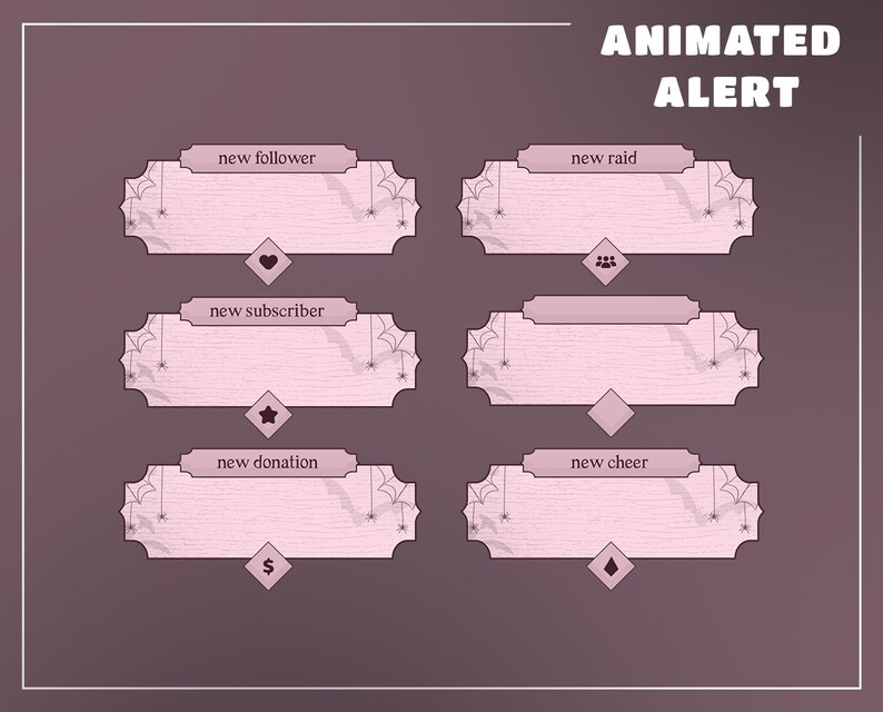 Pink Bat Stream Overlay – Animated Halloween Twitch Package (digital ...