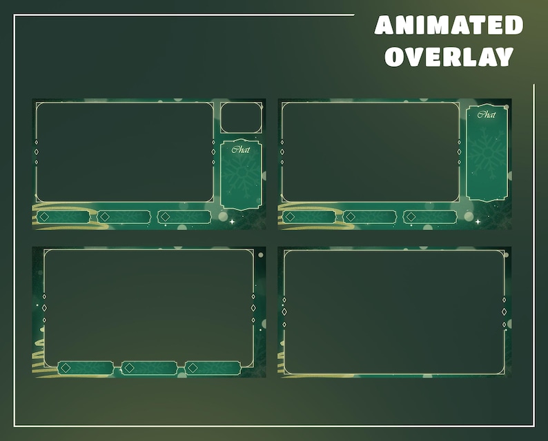 Golden Christmas Animated Stream Overlay – Festive Vtuber Package ...