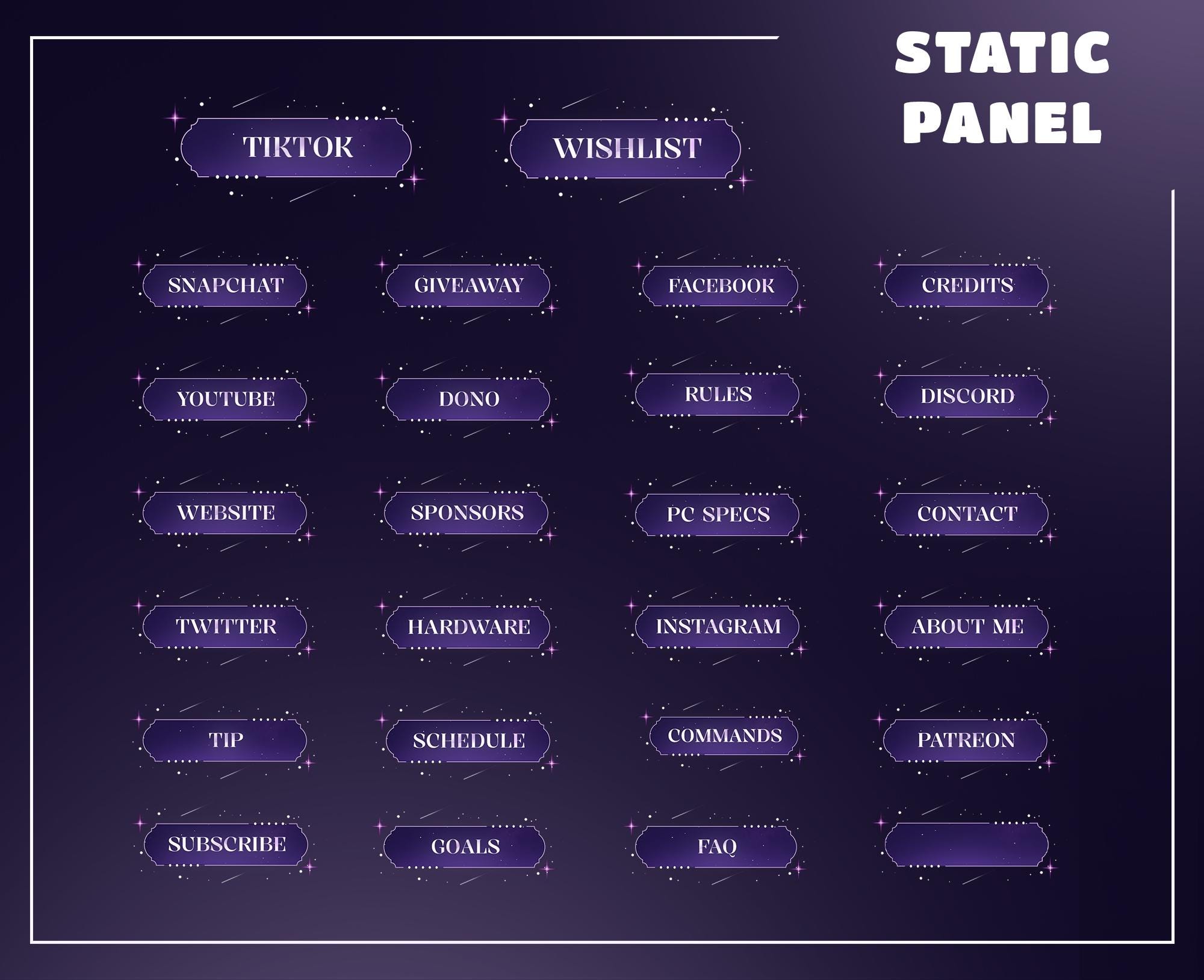 Purple Nightscape Stream Overlay for Streamers – Fully Animated + Setup ...