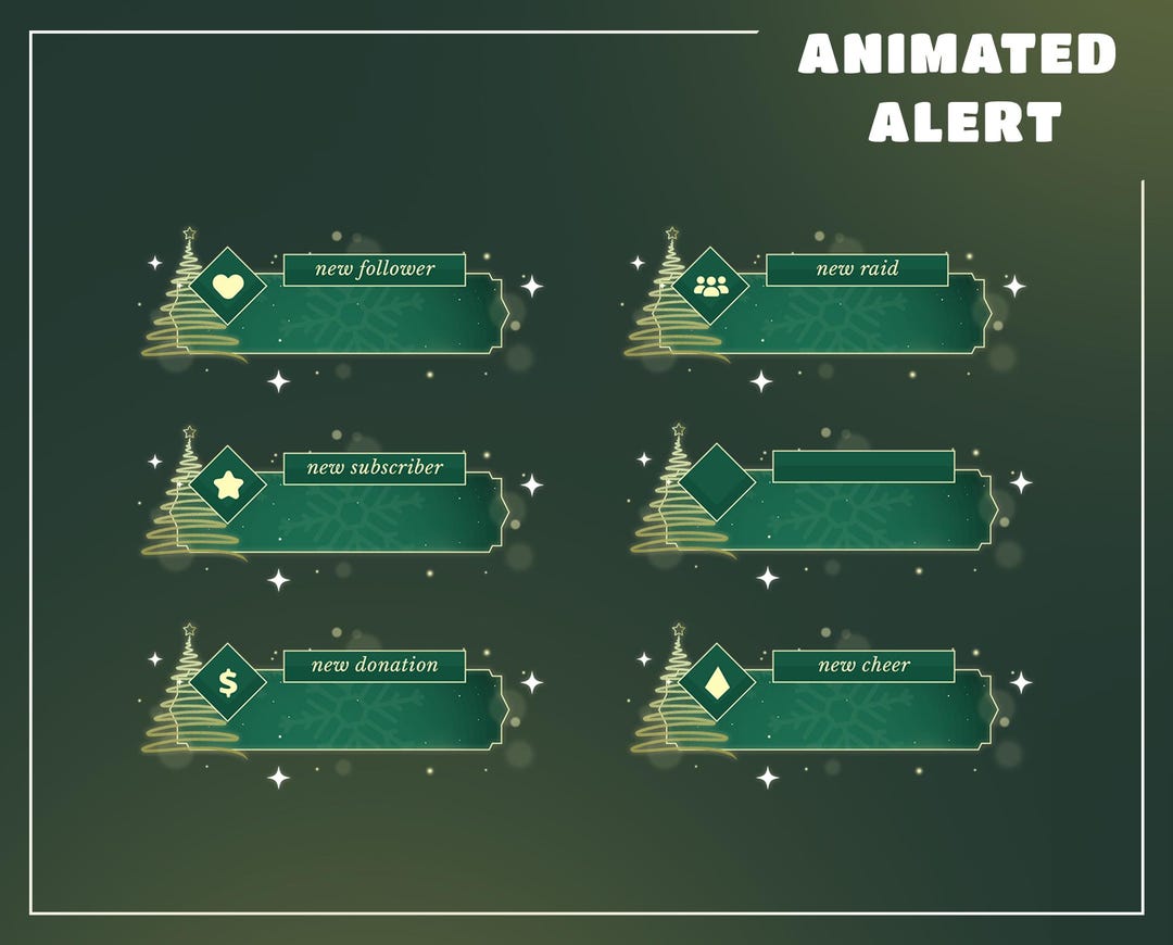 Golden Christmas Stream Alert Overlay for Streamers – Fully Animated ...