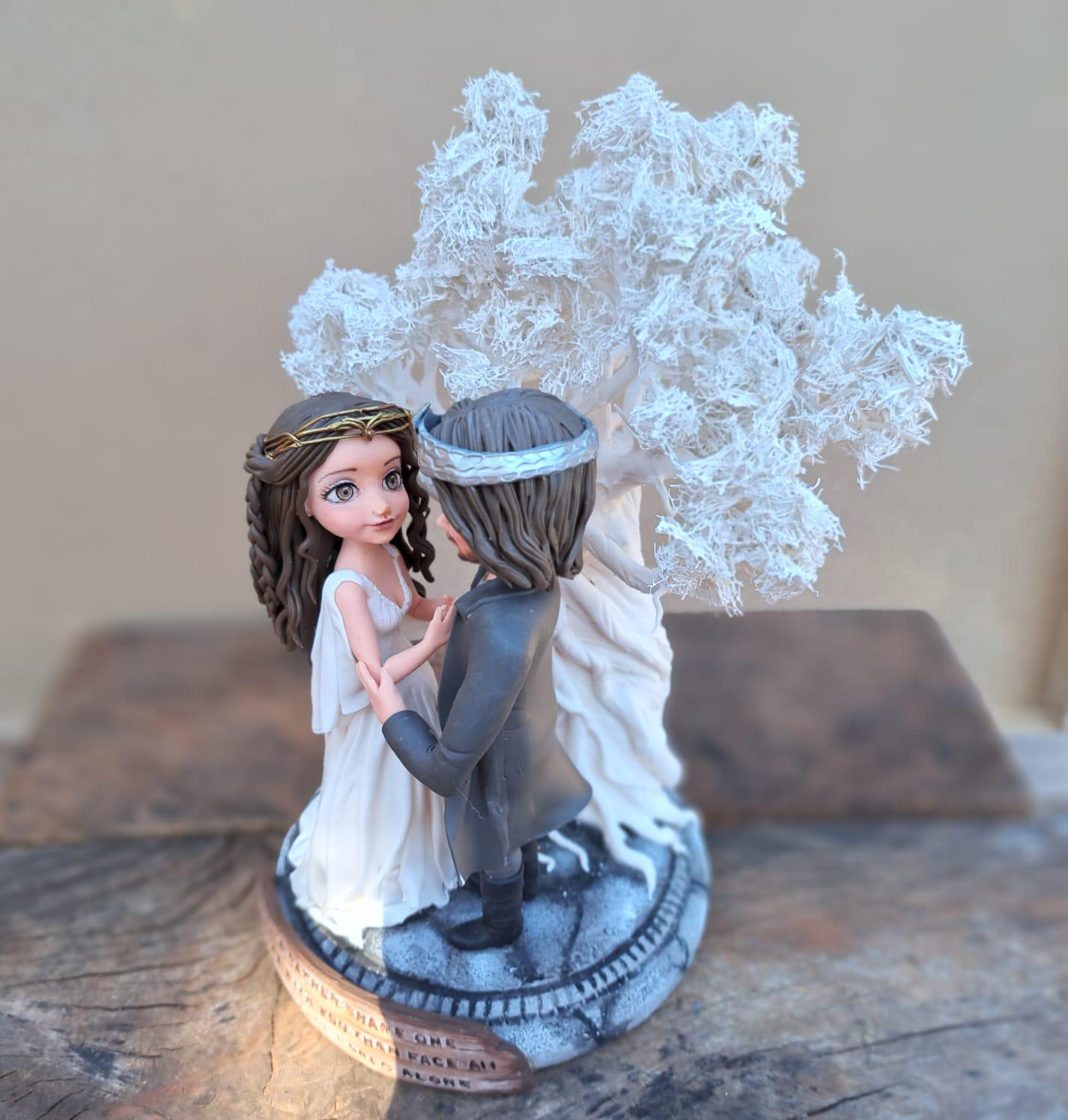 Custom Galactic Wedding Cake Topper: Bride and Groom With Sacred Tree ...