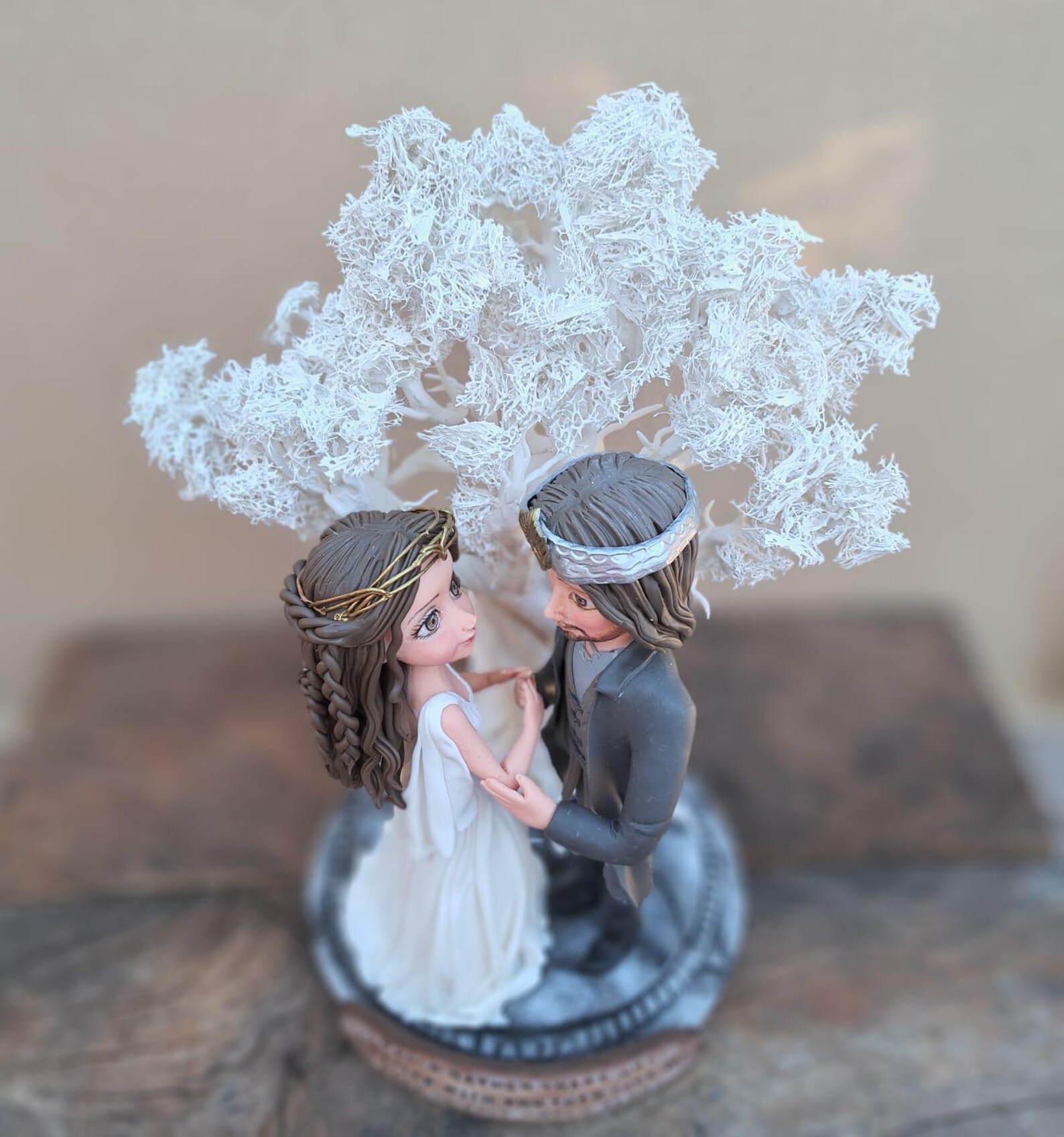Custom Galactic Wedding Cake Topper: Bride and Groom With Sacred Tree ...
