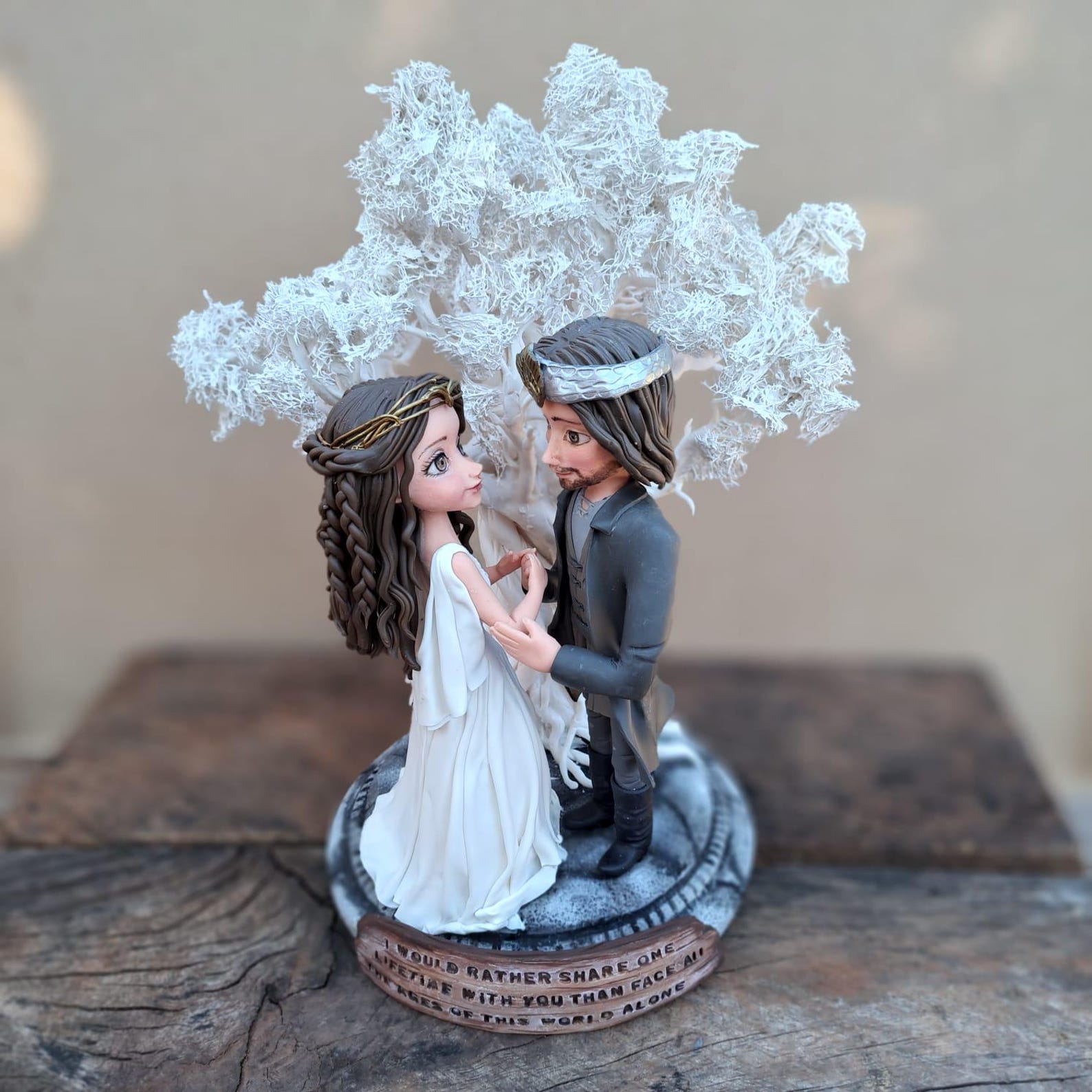 Custom Galactic Wedding Cake Topper: Bride and Groom With Sacred Tree ...