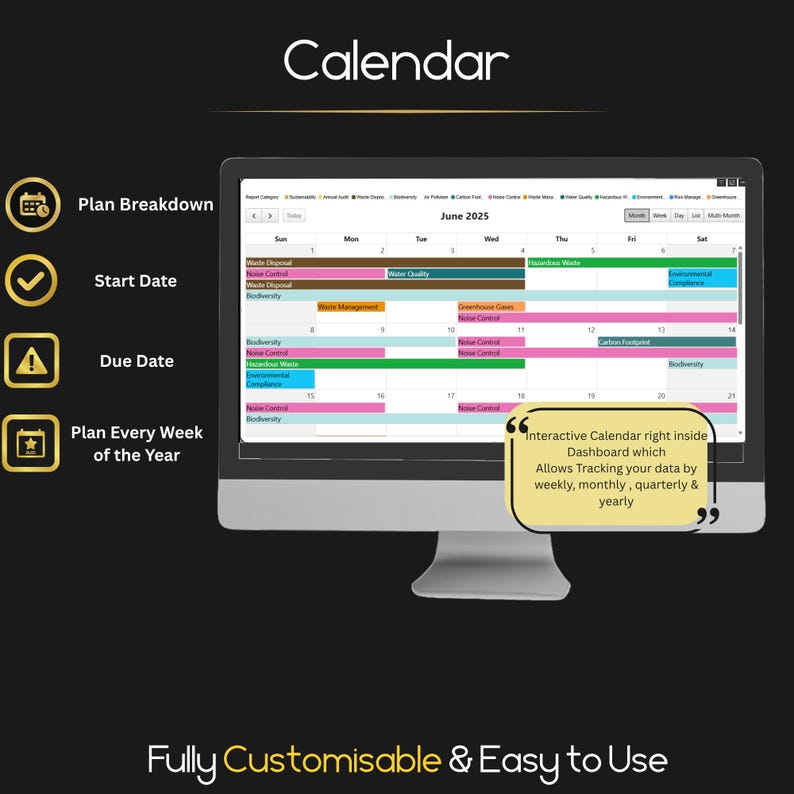 Annual Disc Planner Power BI Dashboard Template - Etsy