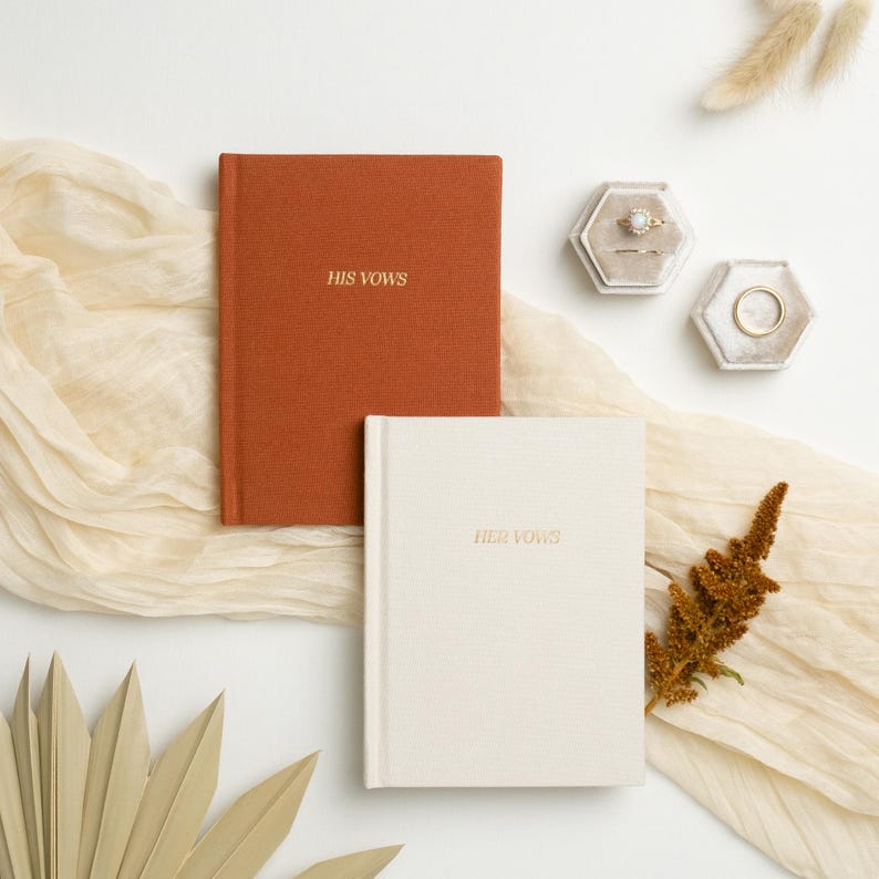 His & Hers Wedding Vow Books - Etsy