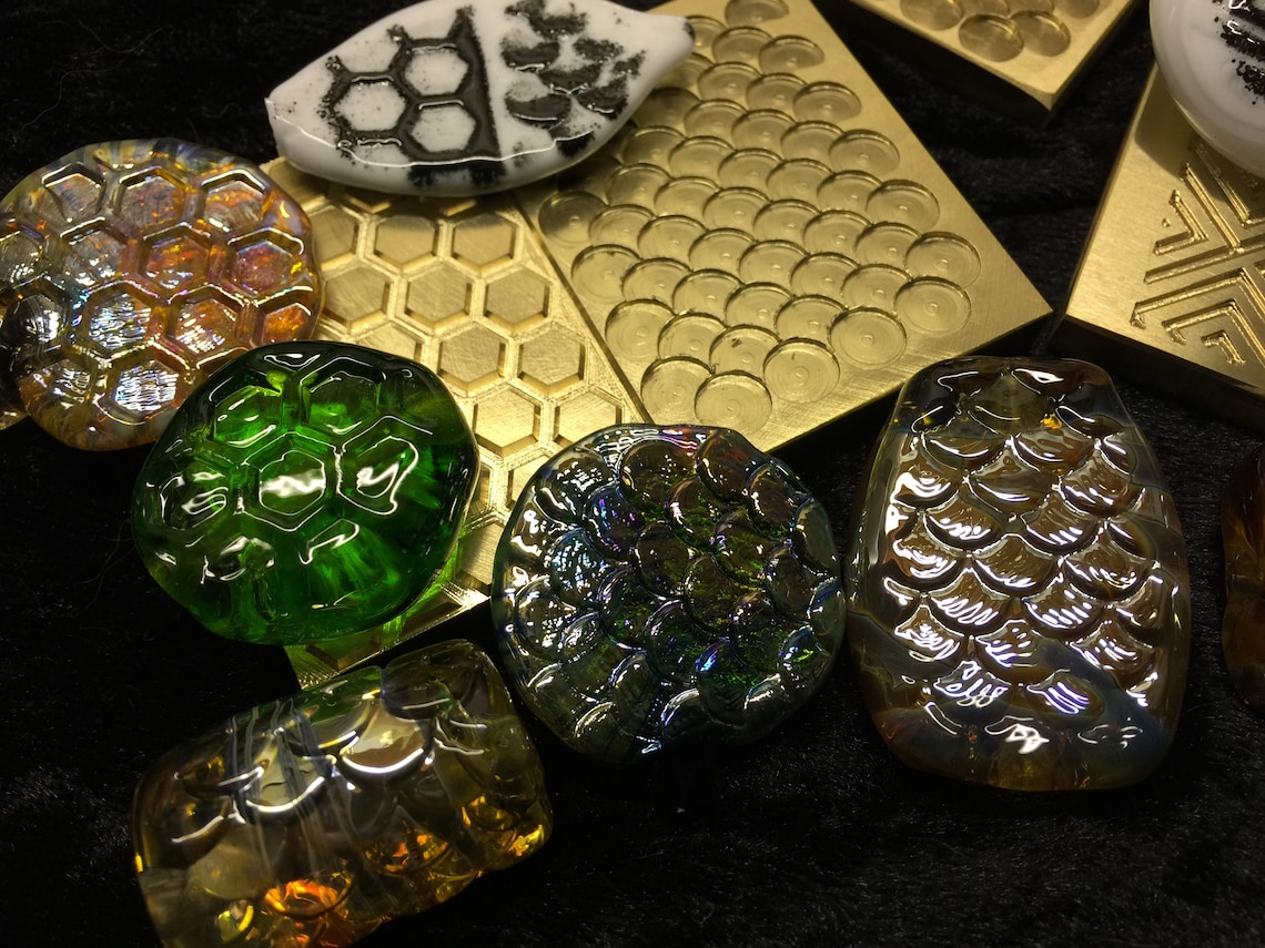 Texture Plate Trio - Scales - Honeycomb - Aztec Maze - for Hot Glass ...