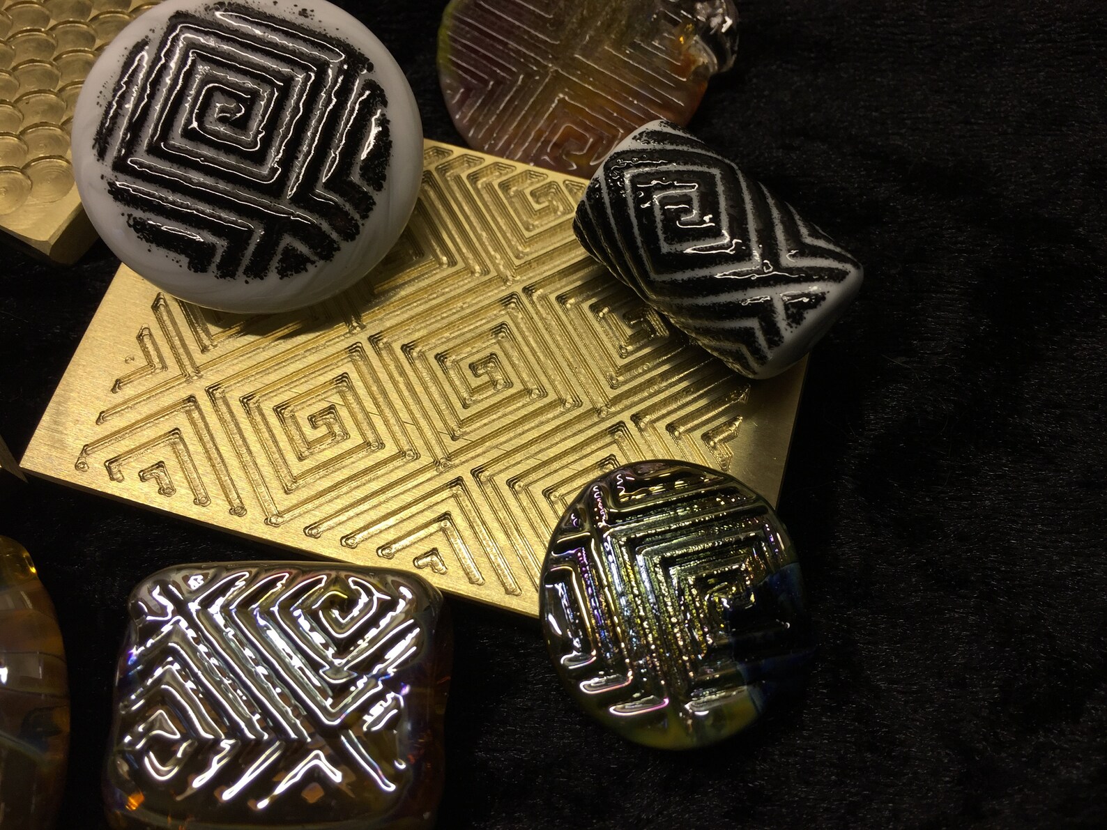 Texture Plate Trio - Scales - Honeycomb - Aztec Maze - for Hot Glass ...