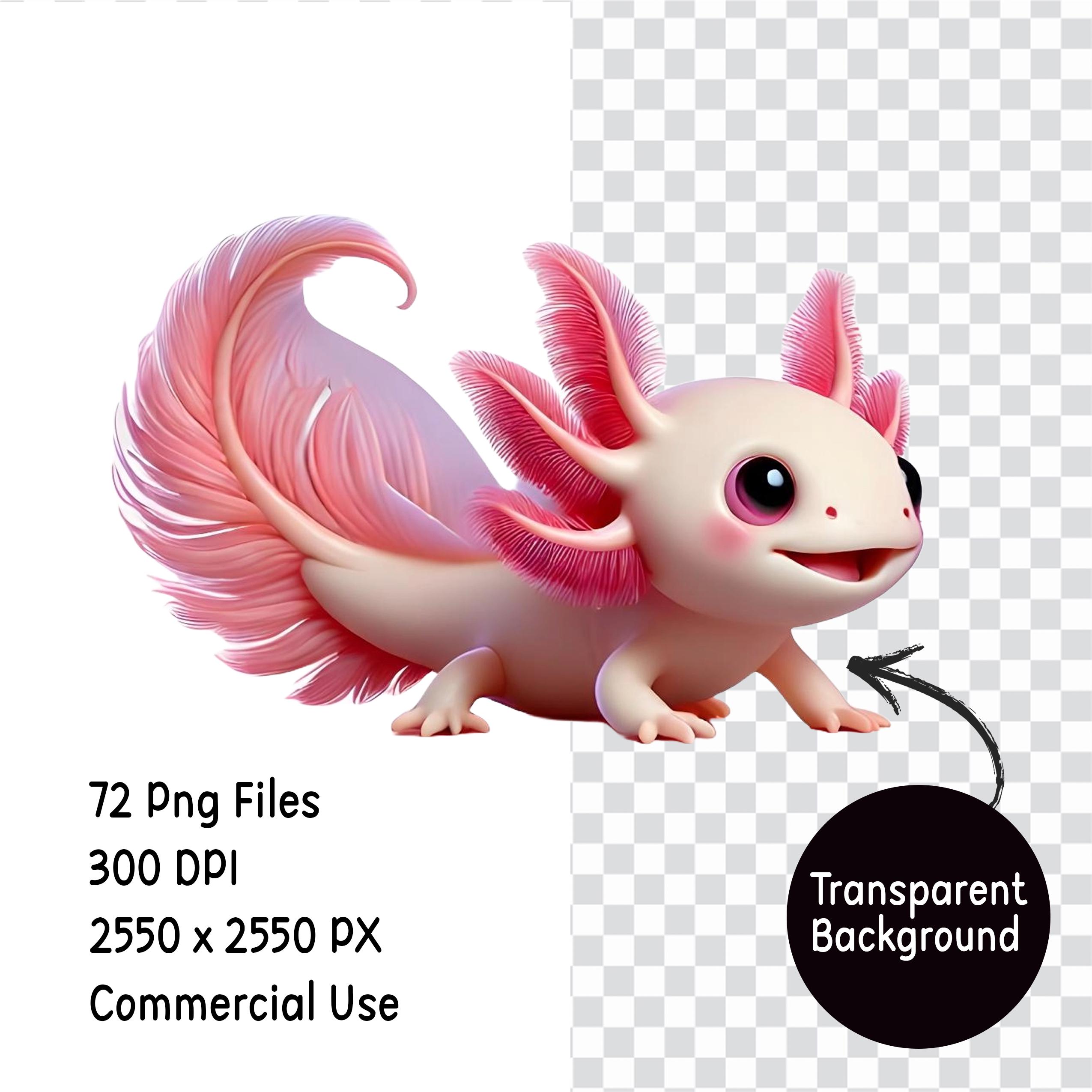 Pastel Axolotl Clipart Set: Watercolor PNG Graphics (commercial Use ...