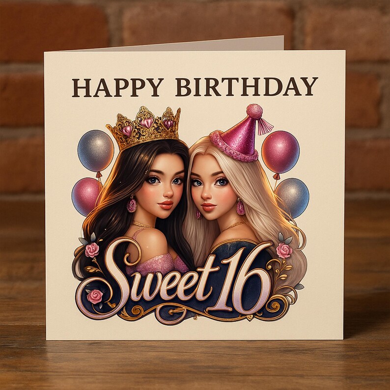 Sweet Sixteen Clipart Set, 16th Birthday PNG Pink Glitter Party Clipart ...
