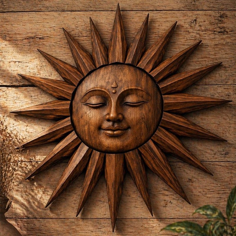 Carved Sun Face Wall - Etsy