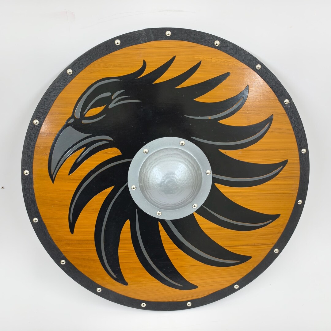 Medieval Crow Viking Shield, 24 Inch Battle Ready Round Shield - Etsy
