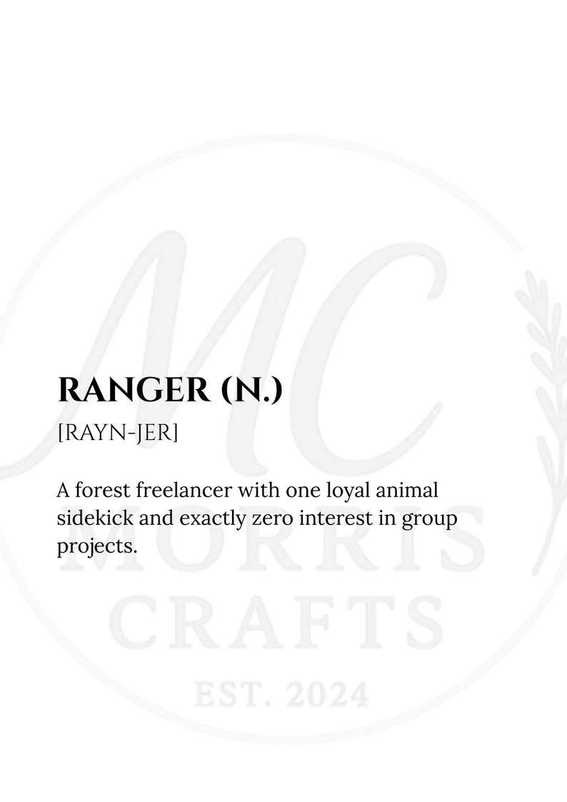 Ranger Class Definition | Dnd Printable Wall Art | Funny Gamer Gift ...