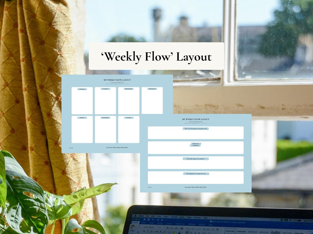 Weekly Flow Planner Template, Printable, Digital, Mindful Productivity ...