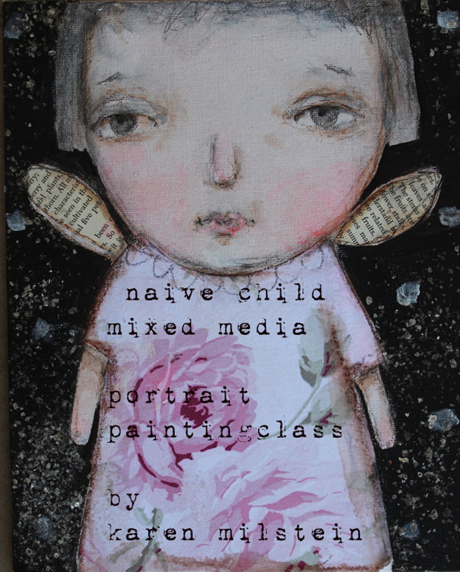 Naive Child Mixed Media Portrait Painting Online Class...step by Step ...