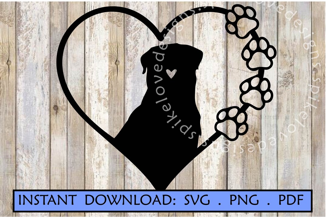 Rottweiler Heart SVG Rotty Valentine Design Dog Pet Memorial Pet Loss ...