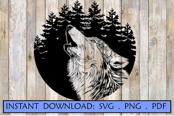 Wolf SVG Howling Wolf SVG Forest Svg Nature Svg Hunting Svg | Etsy