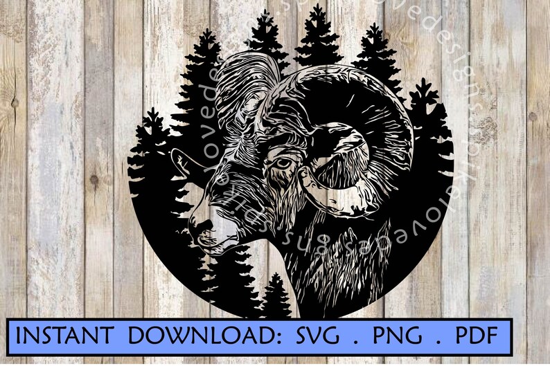 Big Horn Sheep SVG Mountain Goat Design Svg Png Pdf - Etsy