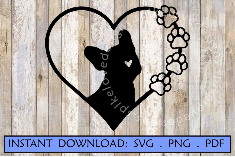 Frenchie Heart SVG French Bulldog Valentine Design Dog Pet | Etsy