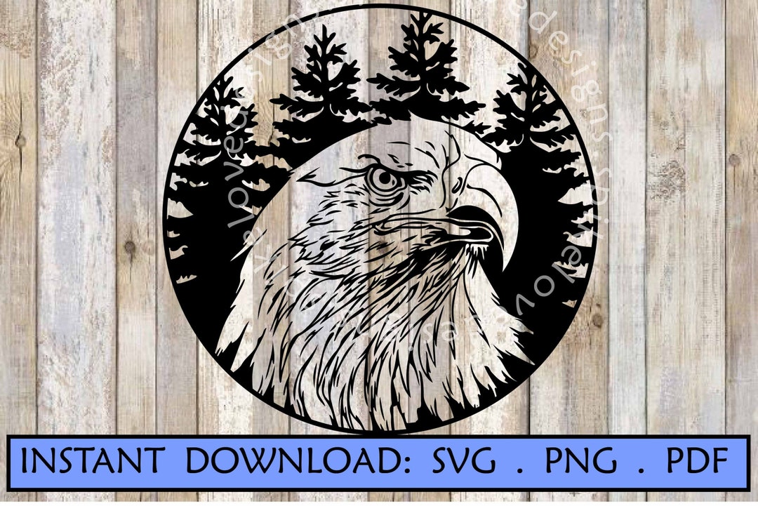Eagle SVG Bald Eagle SVG Forest Hunting Camping Clipart Woodland Animal ...