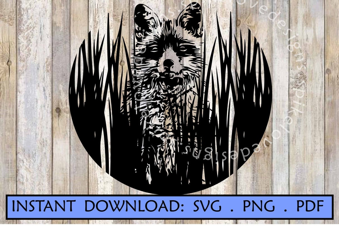 Fox SVG Fox in Tall Grass SVG Forest Critter Svg Nature Hunting Camping ...