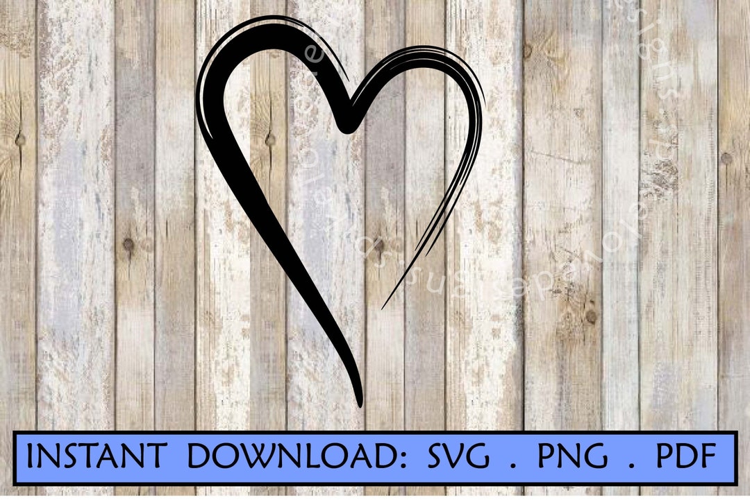 Brushed Heart SVG, Love Valentine Design (digital Download) - Etsy