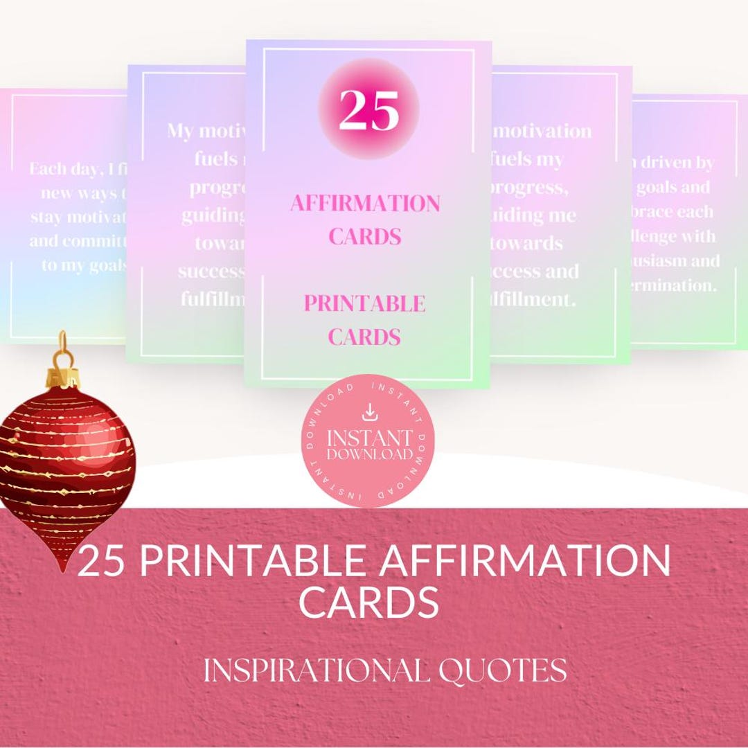 Printable Affirmation Cards Bundle | Personal Growth & Positive ...