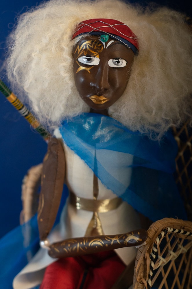 African American Black Art Doll OOAK Handmade Folk Clay Sculpture ...